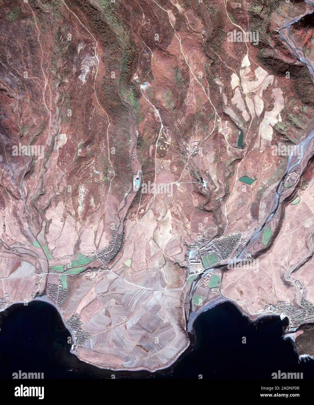 Nodong test site, North Korea, satellite image. This small military ...