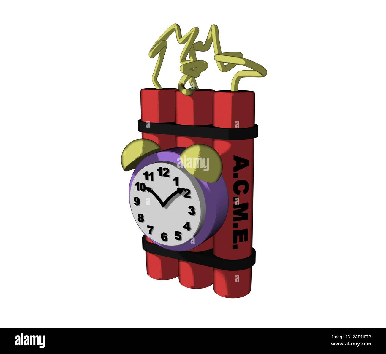 Time bomb with timer. Cartoon artwork of a time bomb with an alarm ...