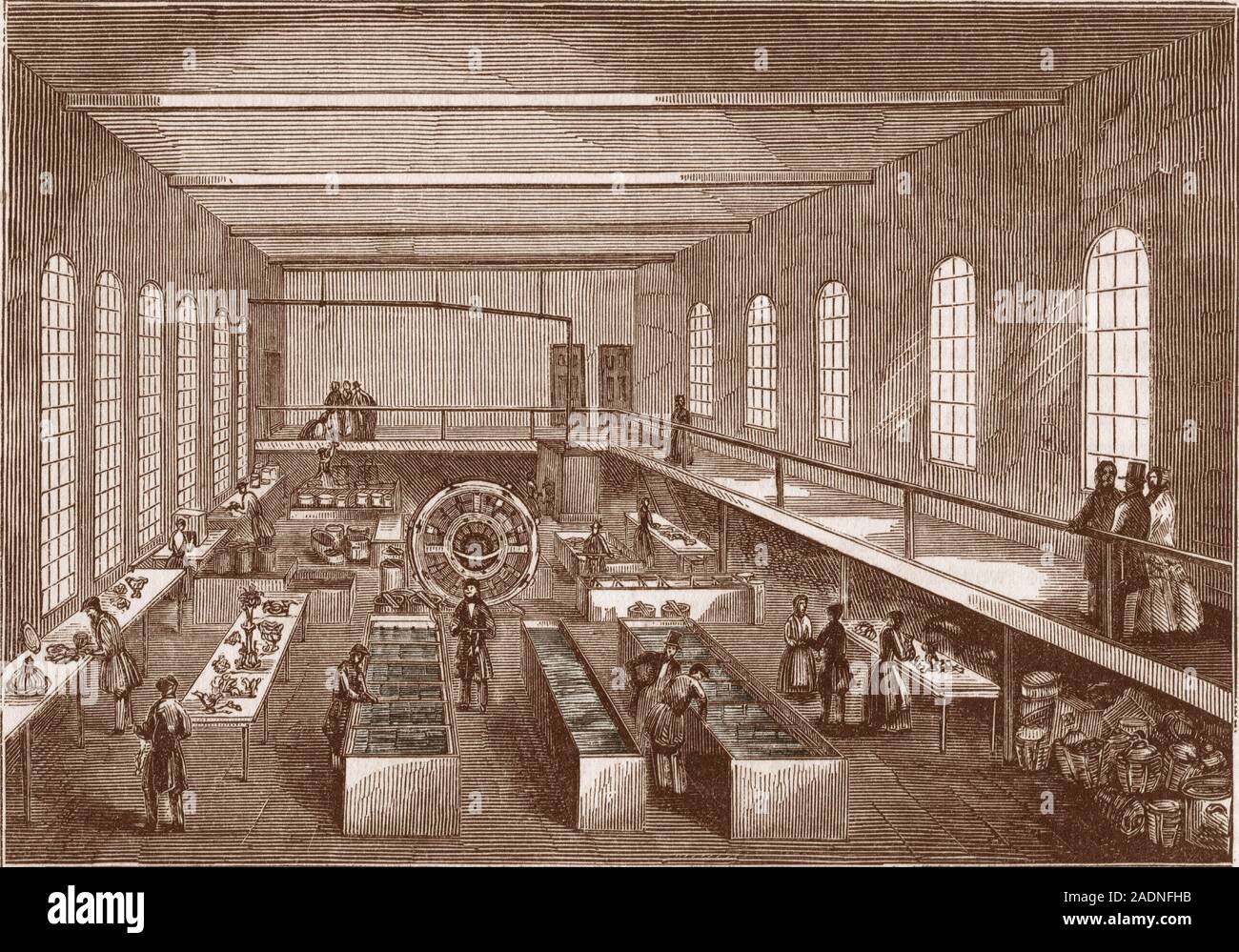 Electroplating factory. Historical artwork of the Elkingtons ...