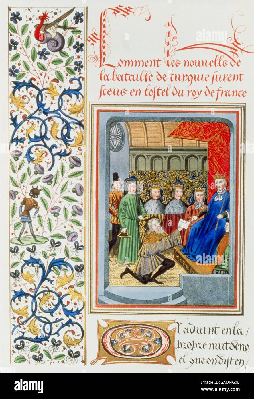 Illuminated manuscript page. Illuminated manu- script page showing a ...