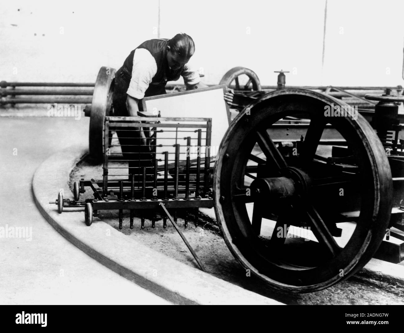 Road testing machine. This machine was used to determine which paving ...