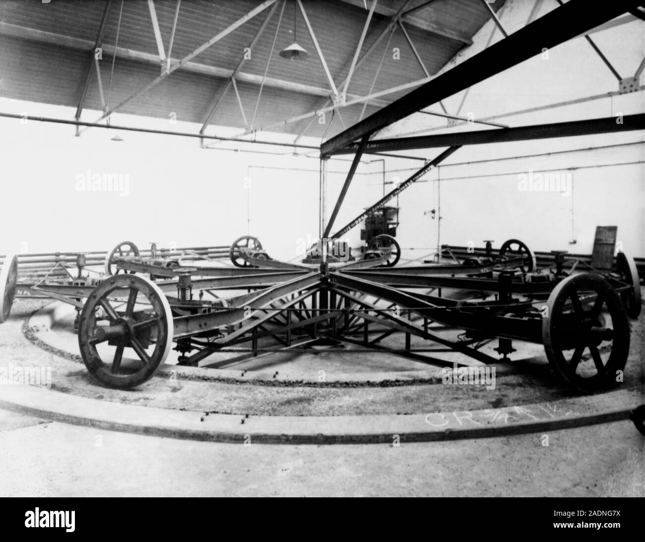 Road testing machine. This machine was used to determine which paving ...