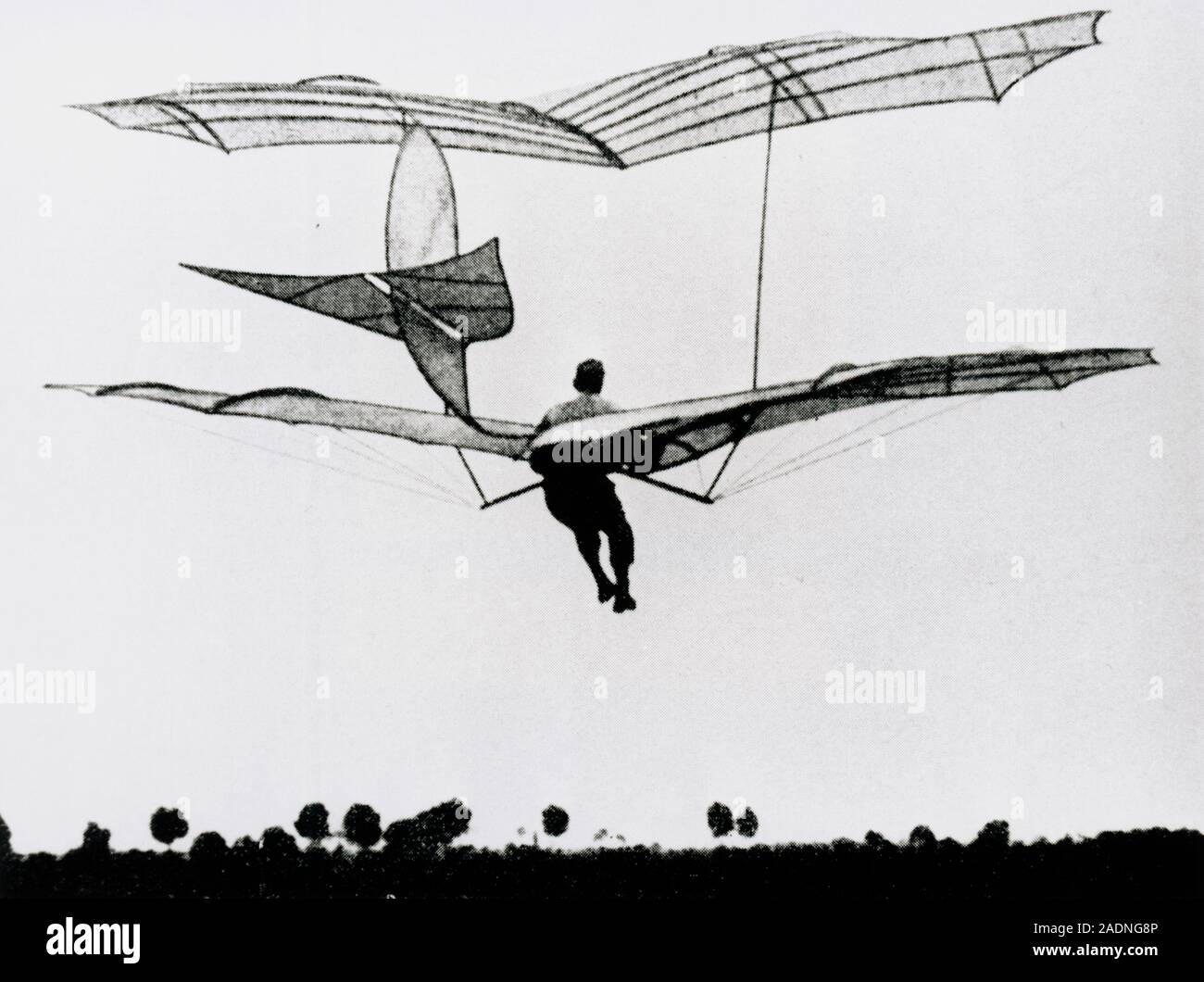 Photograph taken in 1895 of the German glider pioneer Otto Lilienthal ...