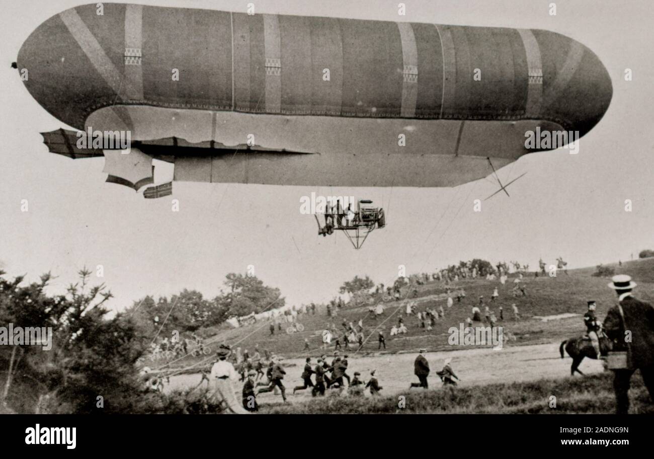 Military airship. Britain's second military airship, built around 1905 ...