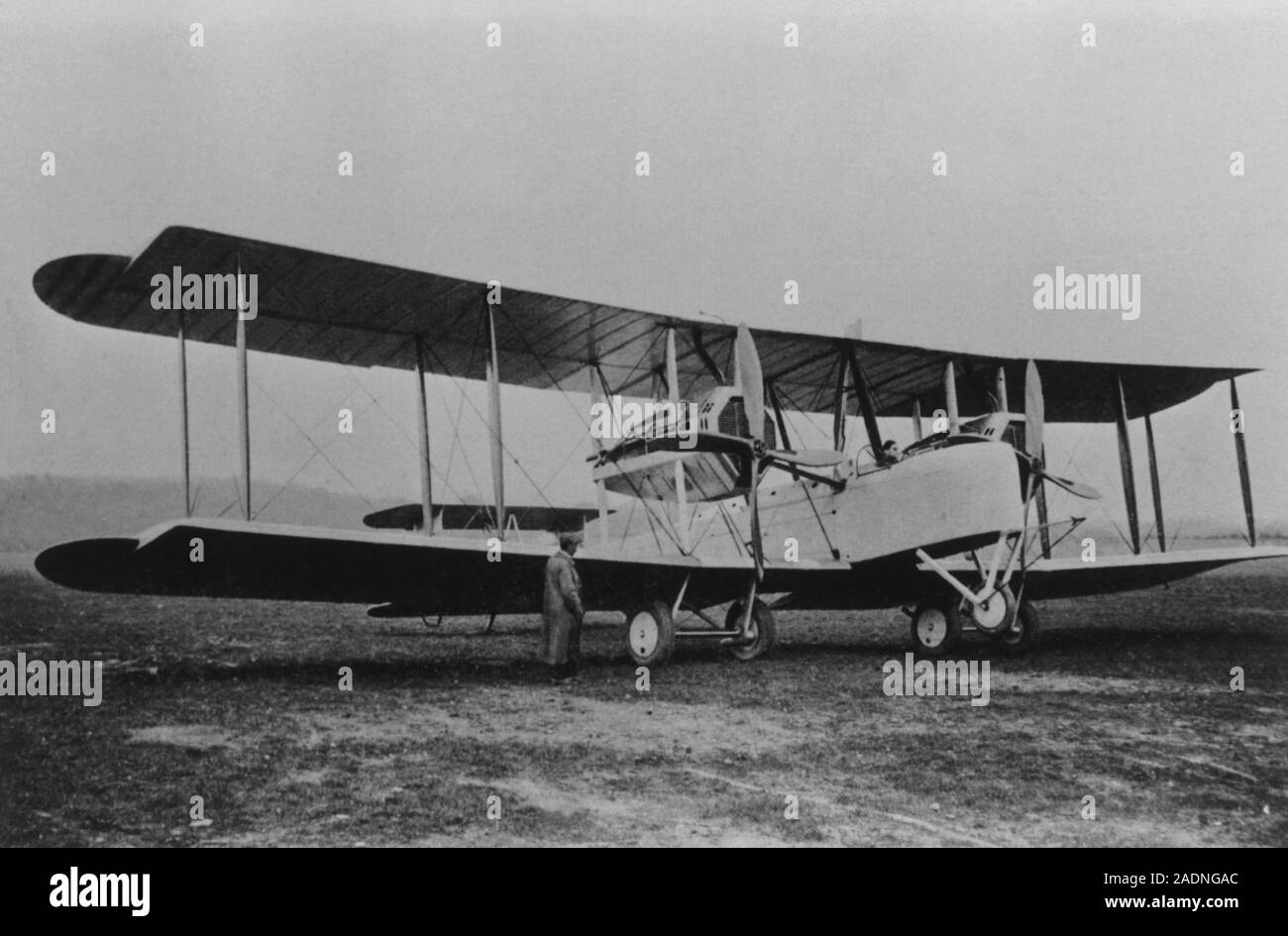 Vickers Vimy biplane. Piloted by John Alcock and Arthur Whitten Brown ...