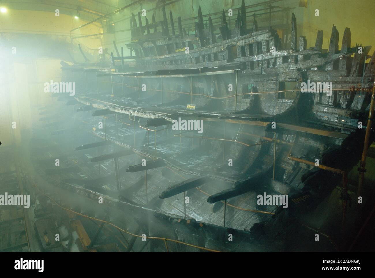 Mary Rose wreck on display at the Royal Navy Museum, Portsmouth ...