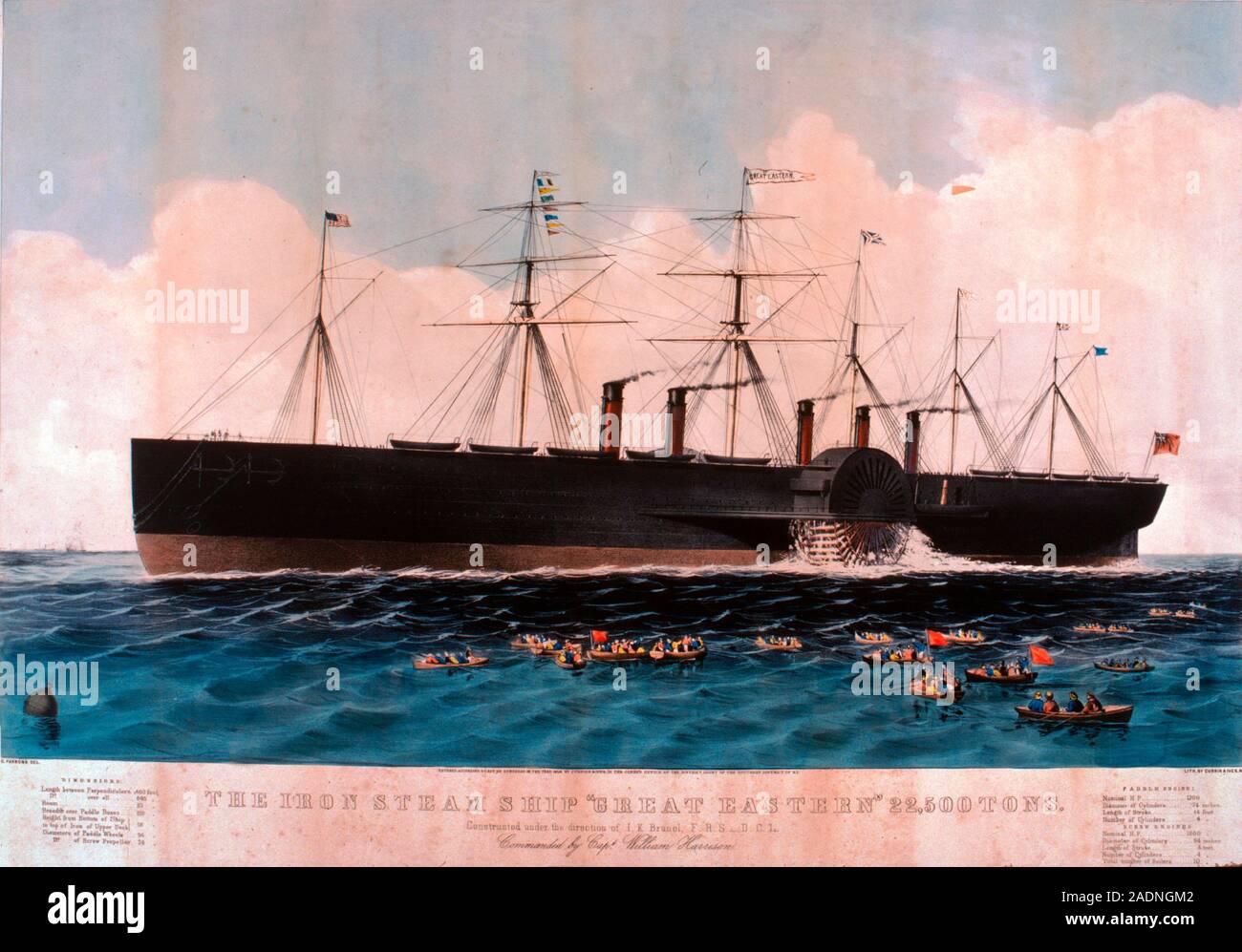 Great Eastern ship. Historical illustration of the Great Eastern ...