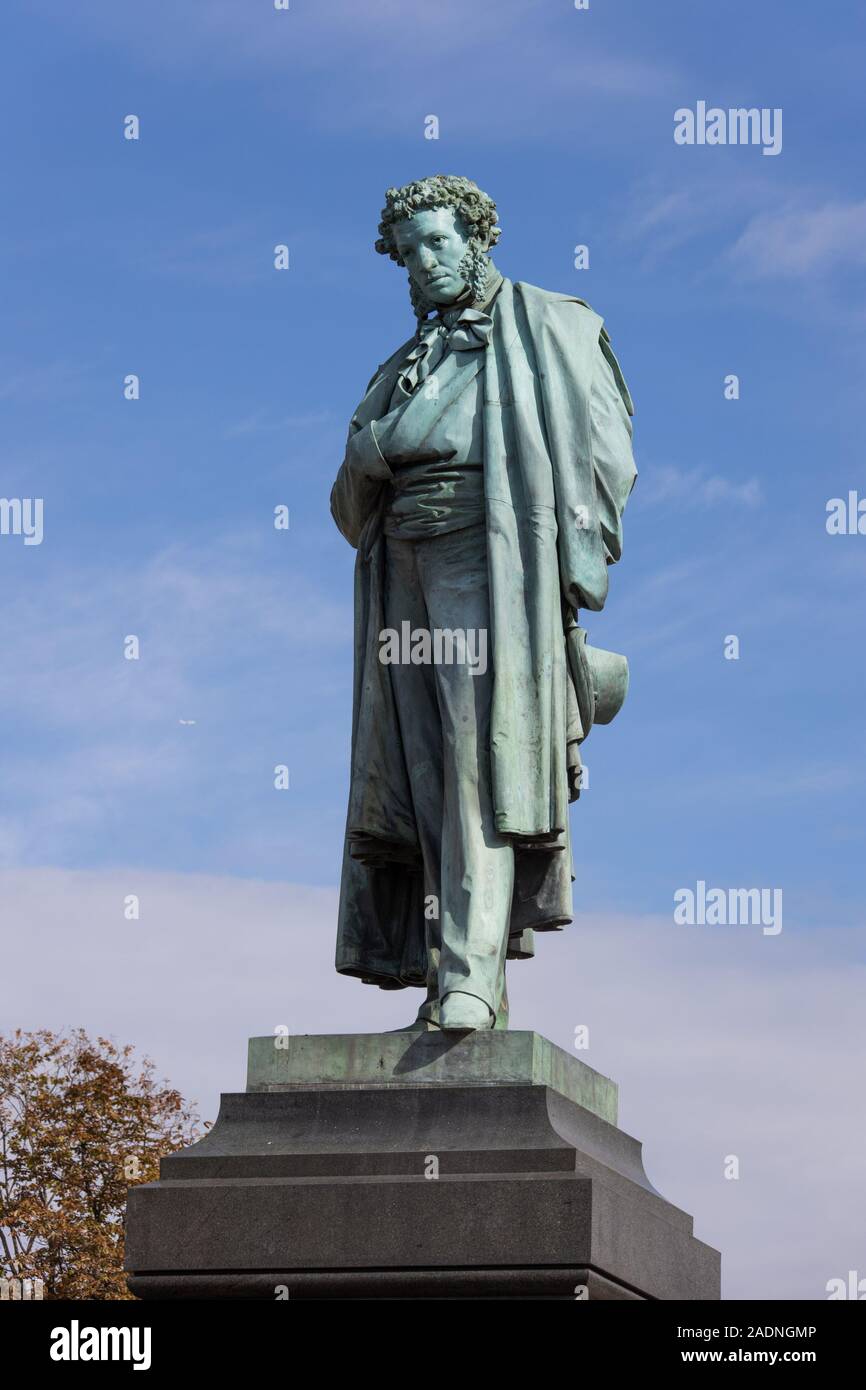 Alexander Pushkin statue, by Opekushin, Pushkin Square, Moscow, Russia ...