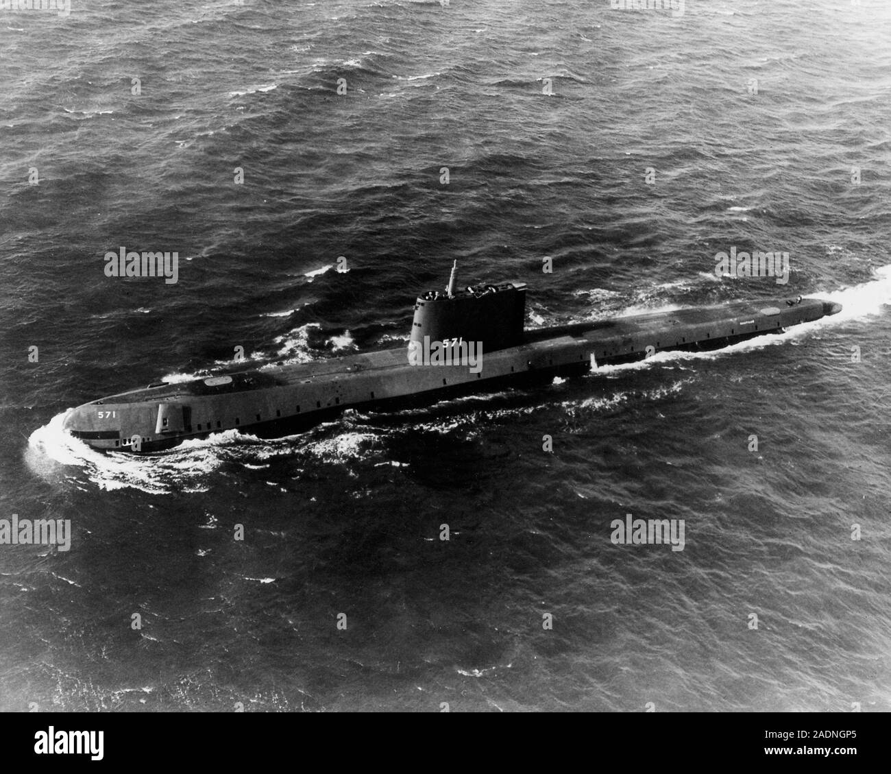 First nuclear submarine, USS Nautilus (SS-571), during initial sea ...