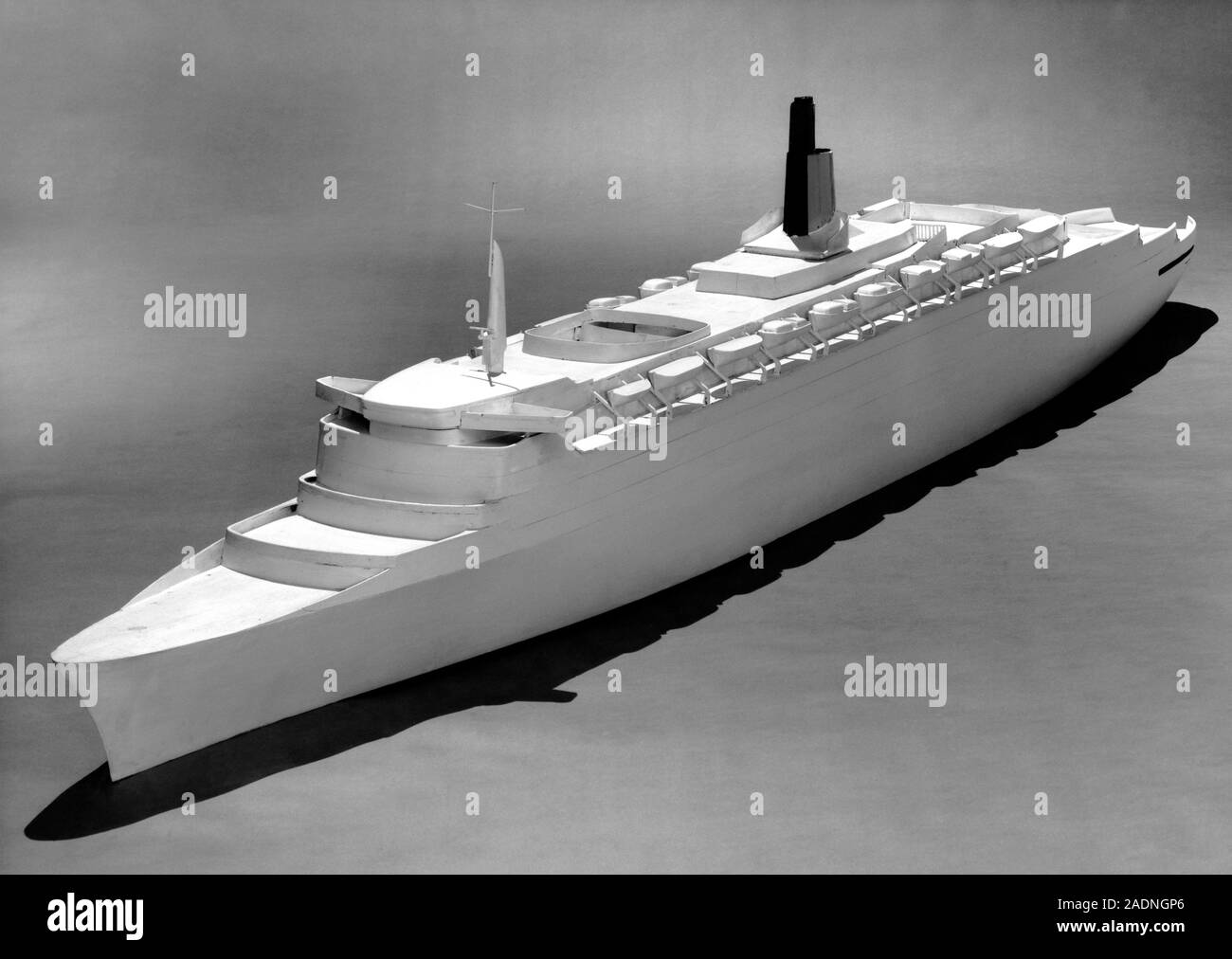 Model of the Queen Elizabeth II (QE2) ocean liner. The construction of ...