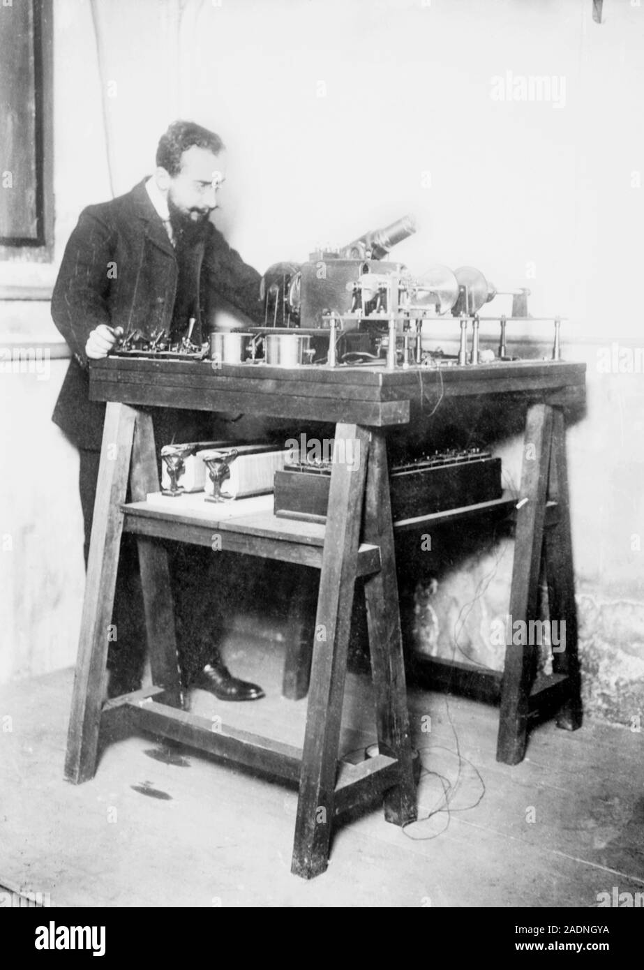 Belin with his fax machine. French inventor Edouard Belin (1876-1963 ...