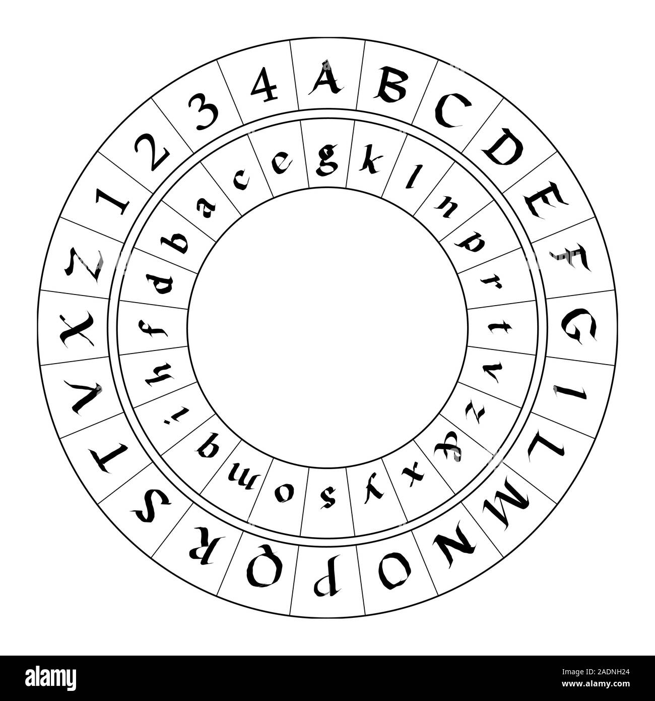 Alberti cipher disc, artwork. This device was described in 1467 by the ...