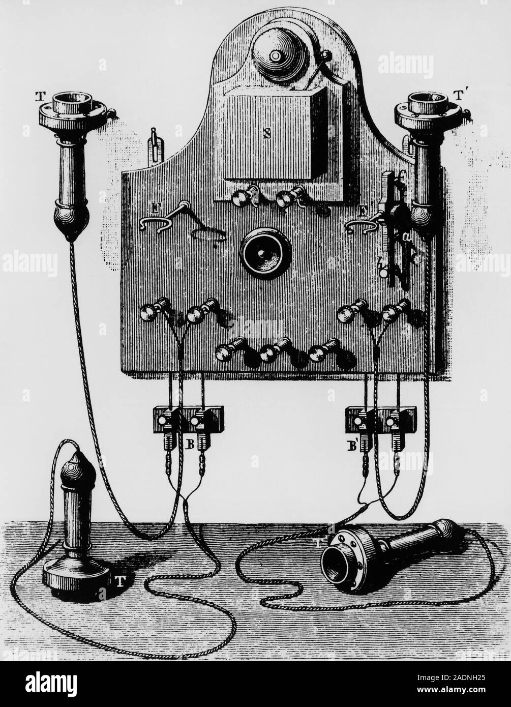 Illustration of the Bell Telephone pictured in Du Moncel's Le Telephone ...