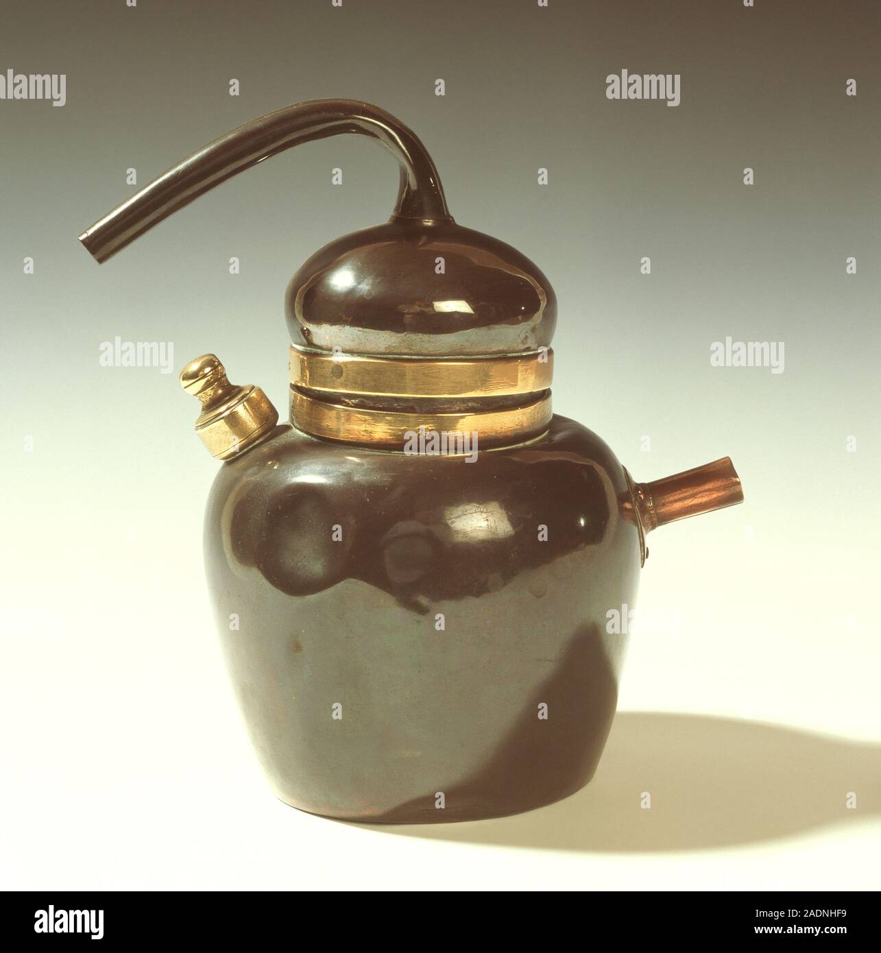 Historical retort used for distillation, the separation of a volatile ...