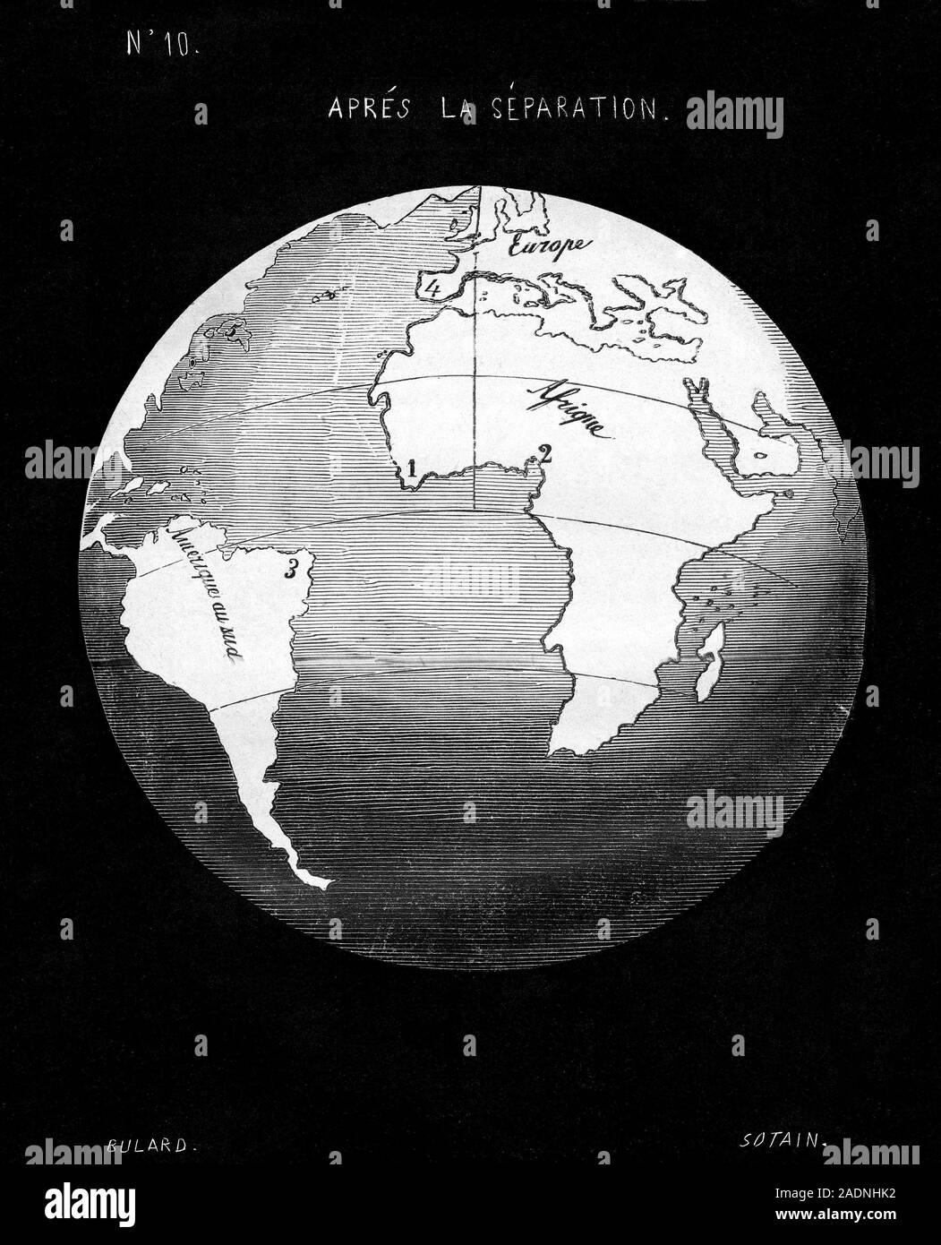 Snider-Pellegrini geological theory. Image 2 of 2. Map of the ...