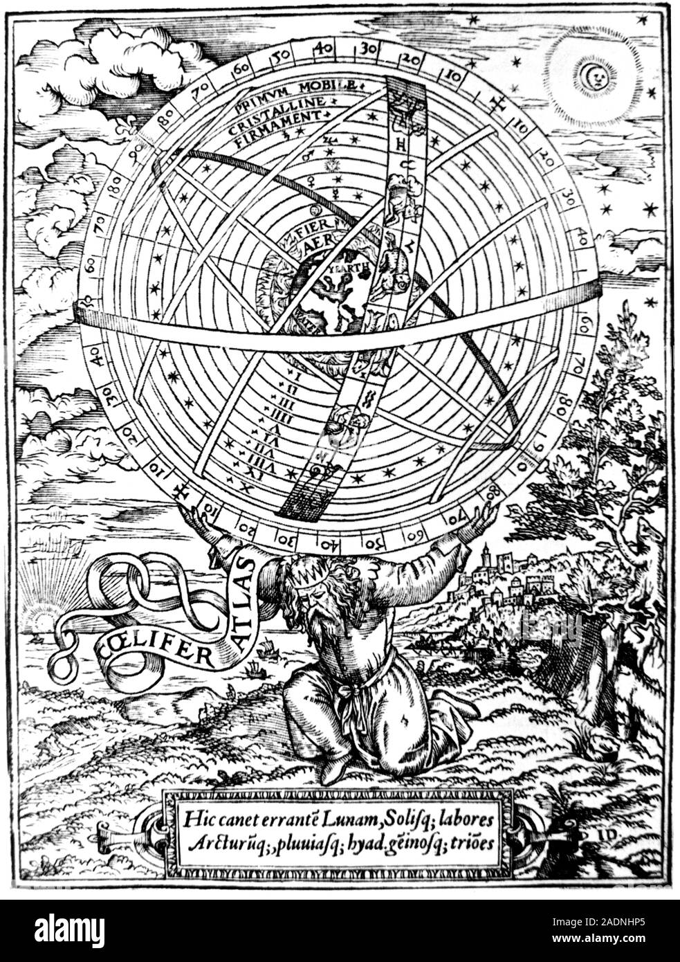 Ptolemaic system. Illustration of the Ptolemaic universe, an attempt at ...