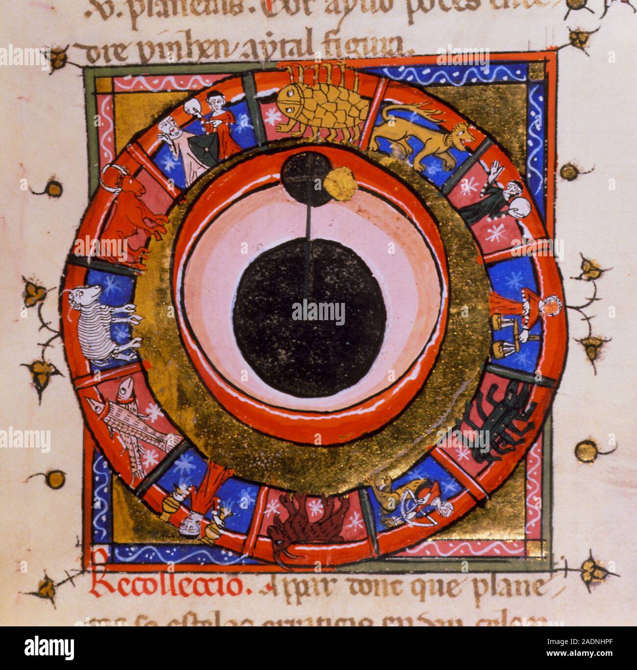 Astrology zodiac. Medieval illustration of the zodiac, showing the 12 ...