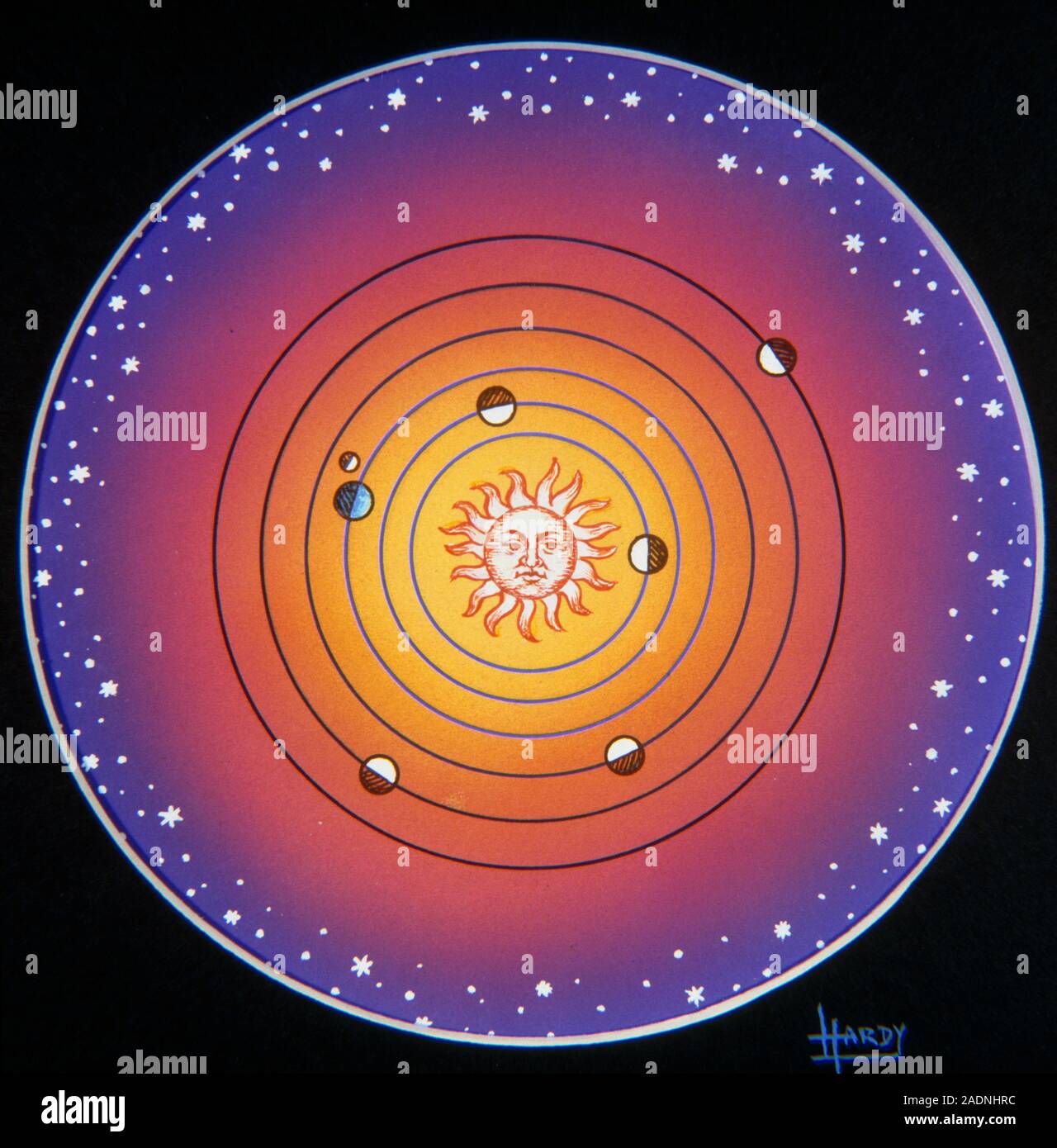 Copernican Solar System. Artwork showing the Copernican Solar System ...