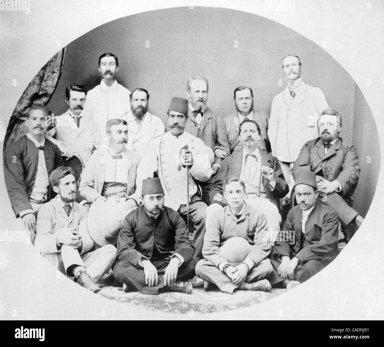 Solar eclipse observers, 1882. Group portrait of the astronomers who ...