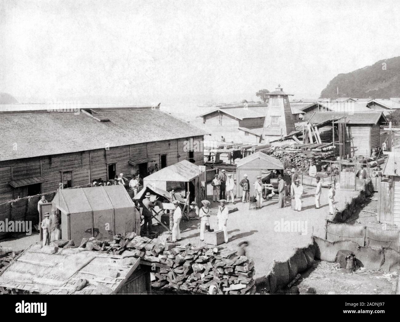 Preparing for total solar eclipse, 1896. Astronomers setting up ...