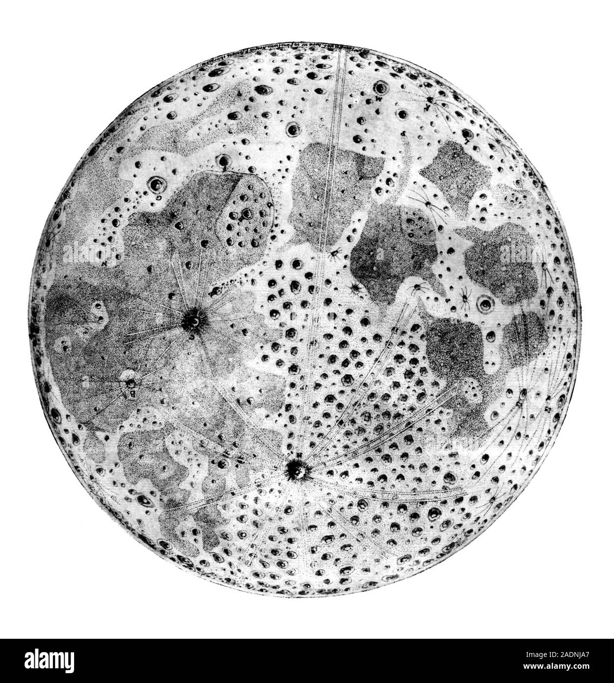 Map of the Moon by the Italian astronomer Francesco Fontana (1580-1656 ...