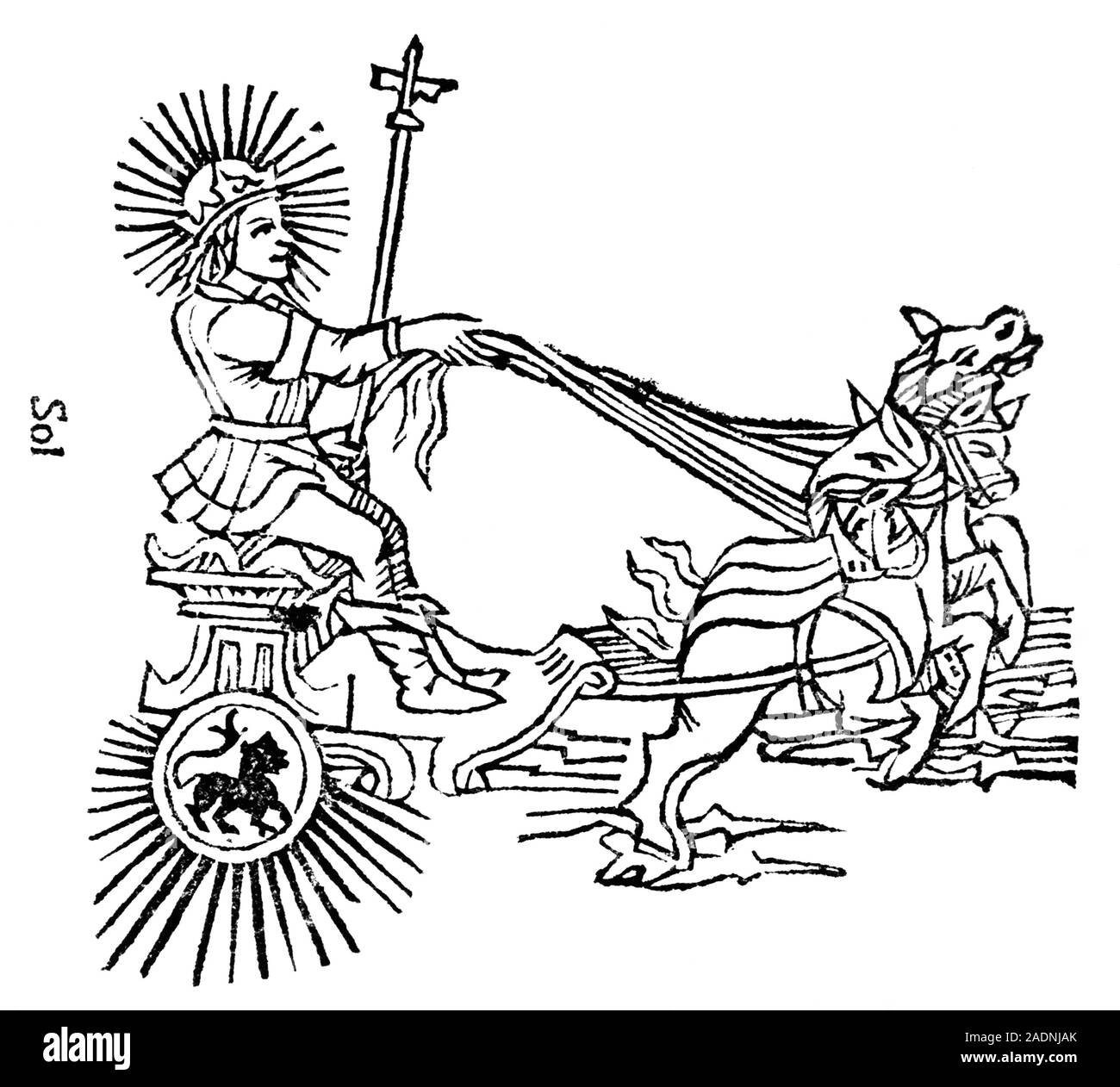 The Sun in Roman mythology. 15th century artwork of the Sun (left ...