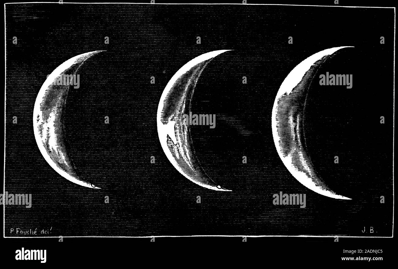 Drawings of Venus, made in 1882 by the British astronomer William ...