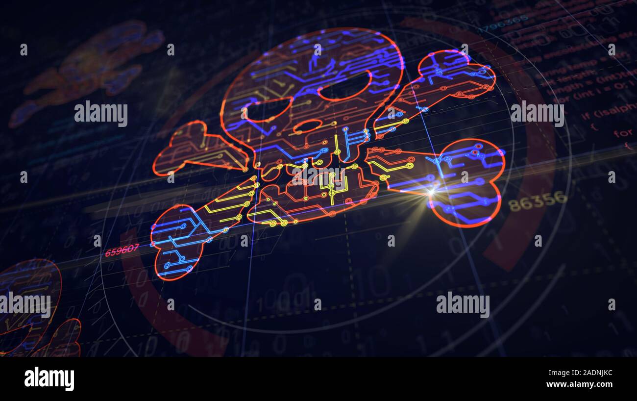 Cyber crime with skull symbol project creating. Abstract concept of ...