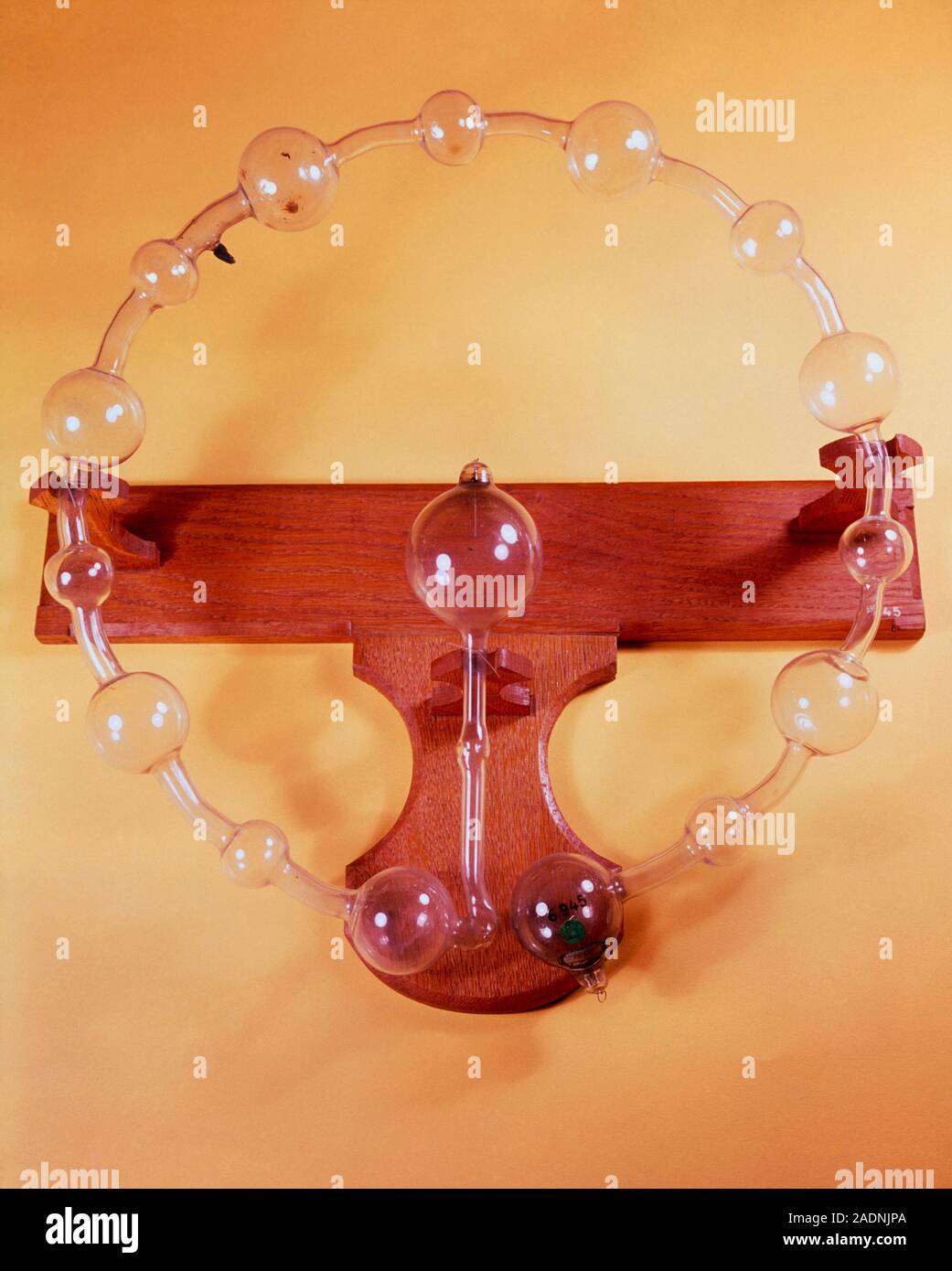 Cathode ray tube. Circular Crookes tube, a type of cathode ray or ...