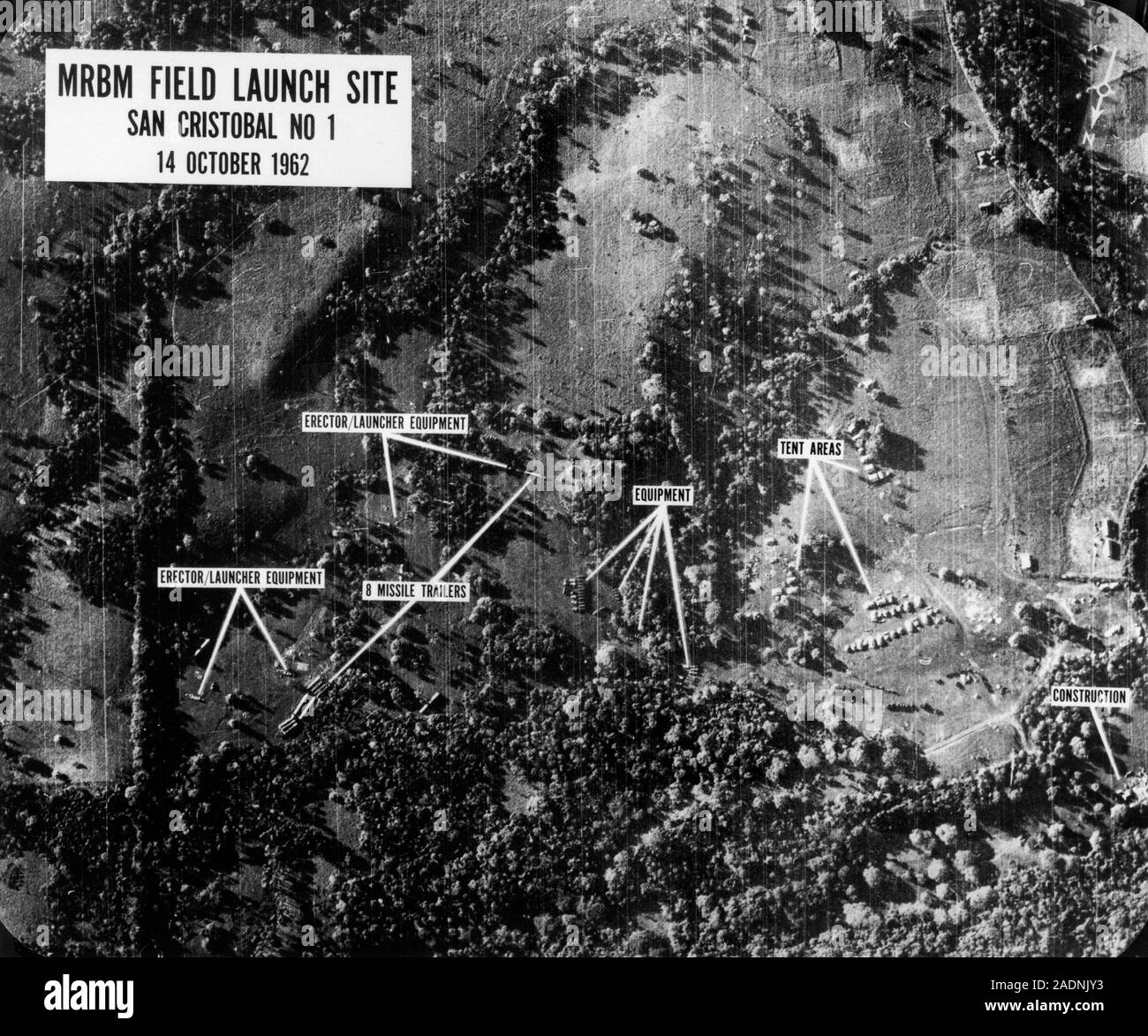 Cuban Missile Crisis. Aerial photograph of one of the nuclear missile ...