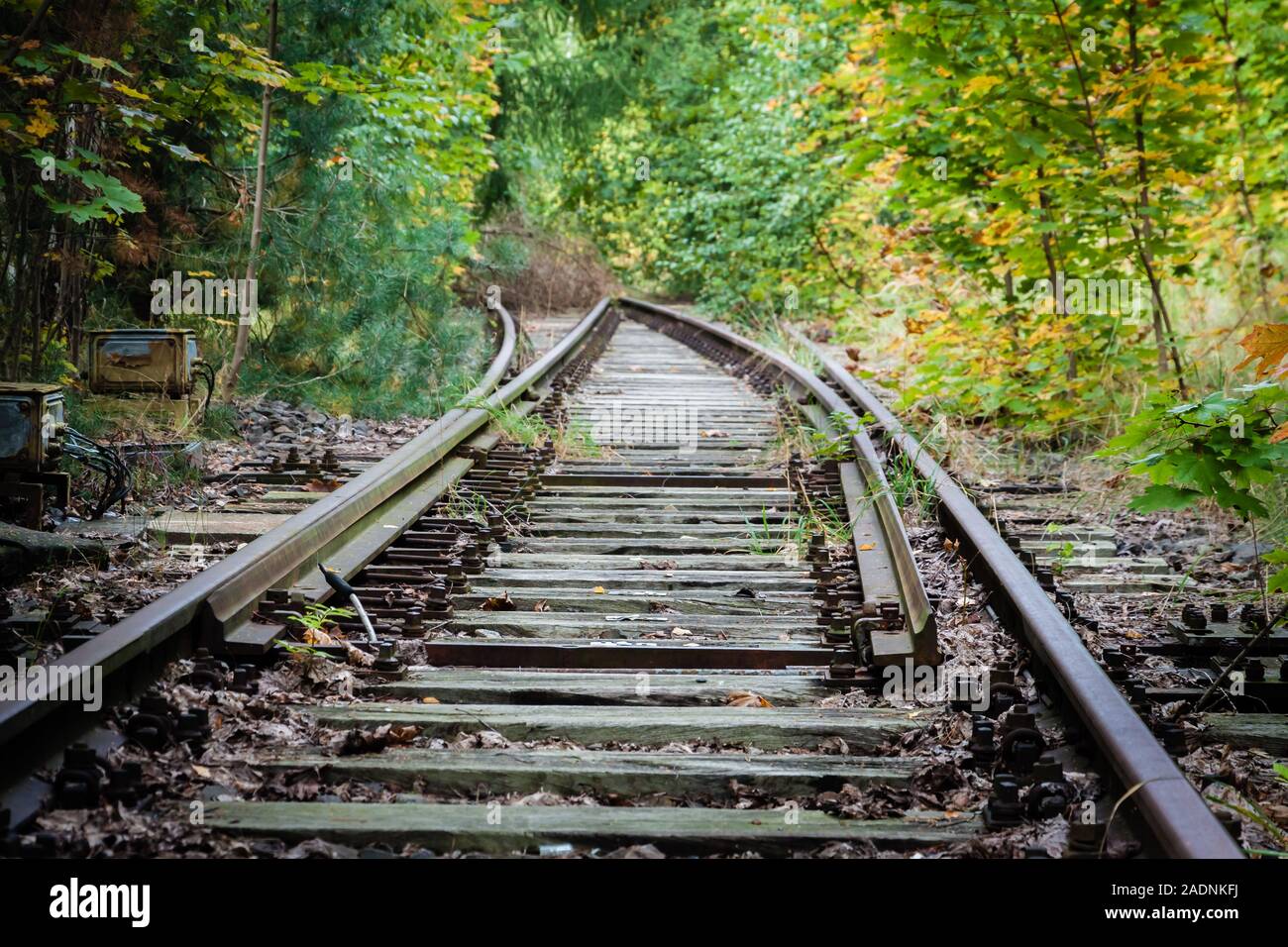 Old rusty forgotten train tracks Stock Photo - Alamy