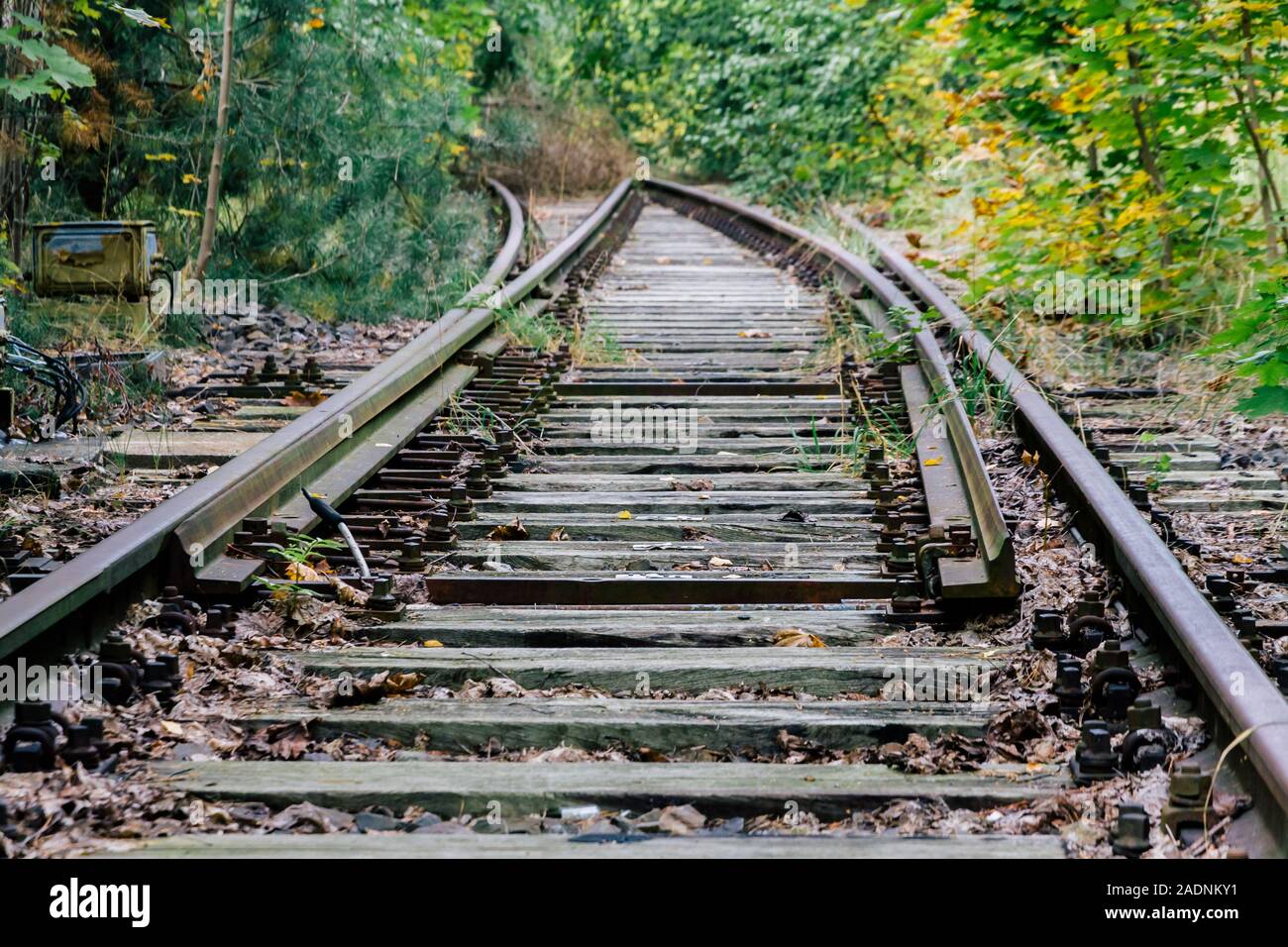 Old rusty forgotten train tracks Stock Photo - Alamy