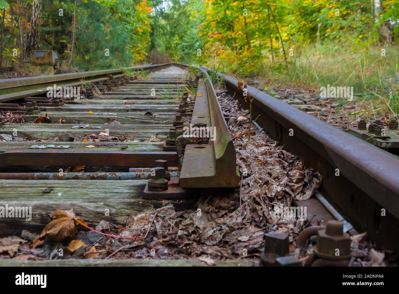 Old rusty forgotten train tracks Stock Photo - Alamy