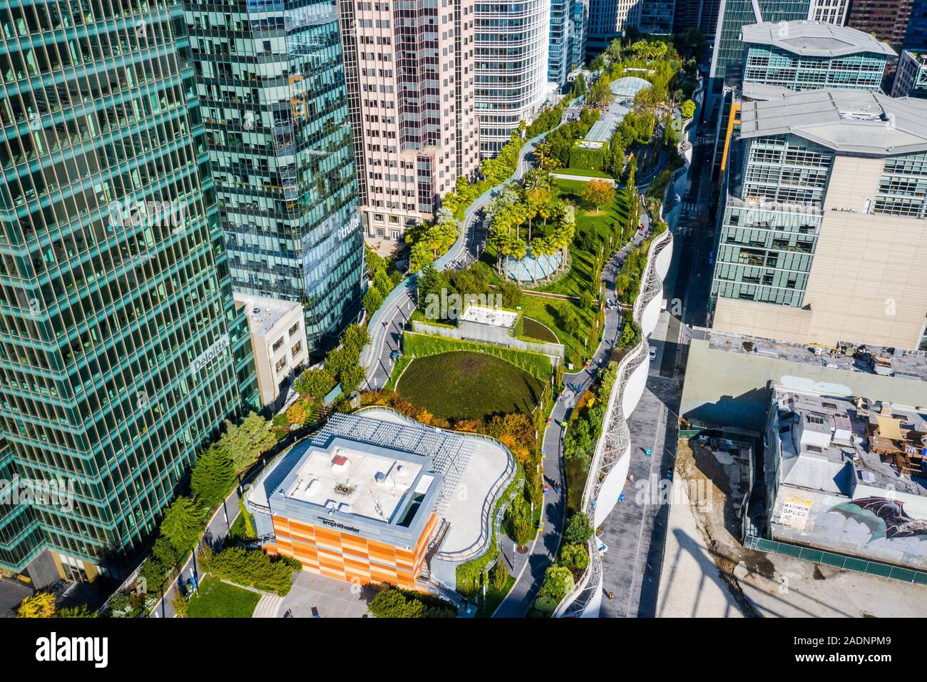 Salesforce Park, Transbay Transit Center, San Francisco, CA, USA Stock ...