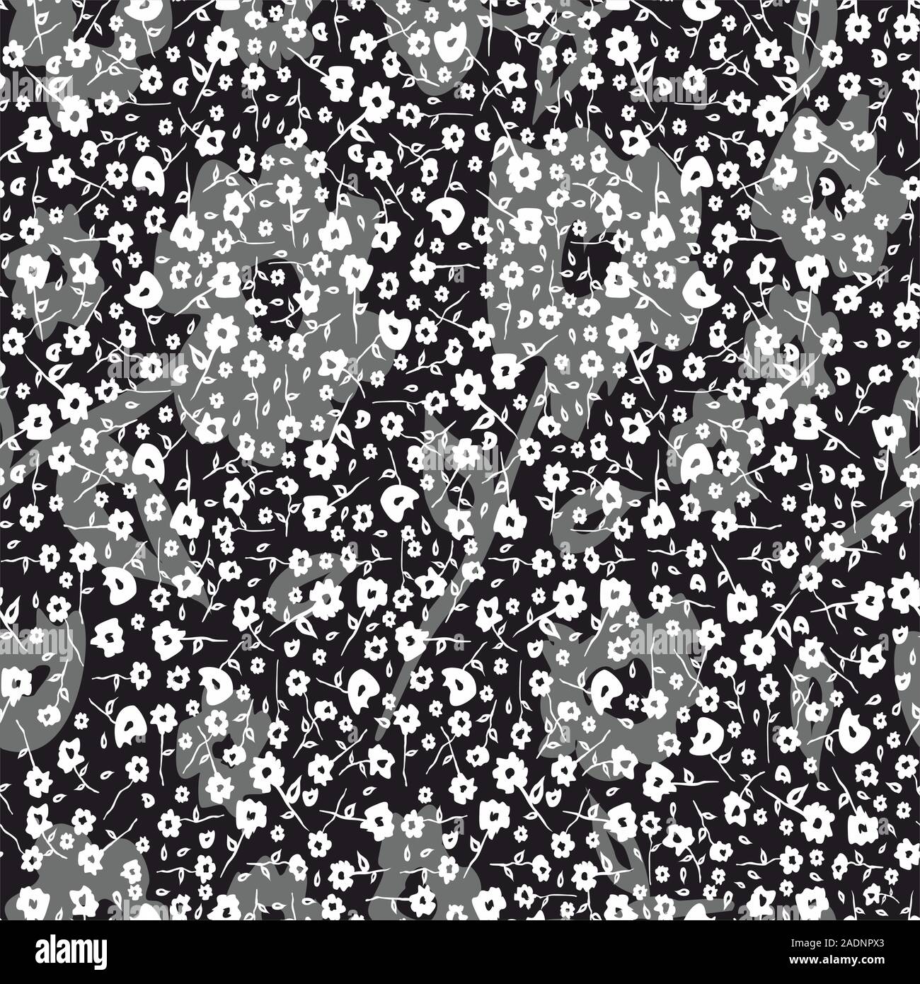 Little black white flower Stock Vector Images - Alamy