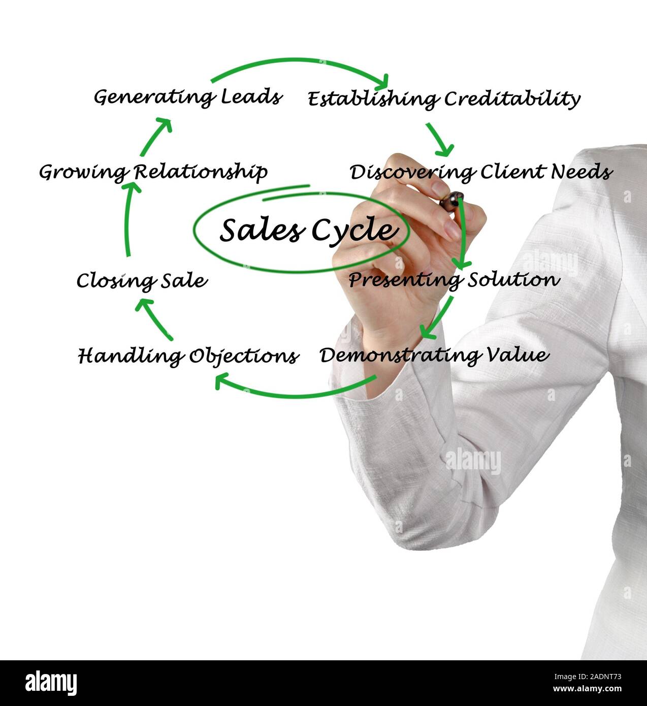 Diagram of sales cycle Stock Photo - Alamy