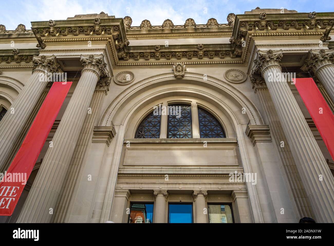 Parts of the exterior facade of the Metropolitan Museum of Art in New ...
