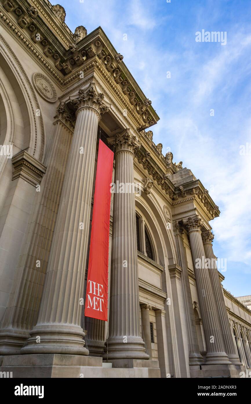 Parts of the exterior facade of the Metropolitan Museum of Art in New ...