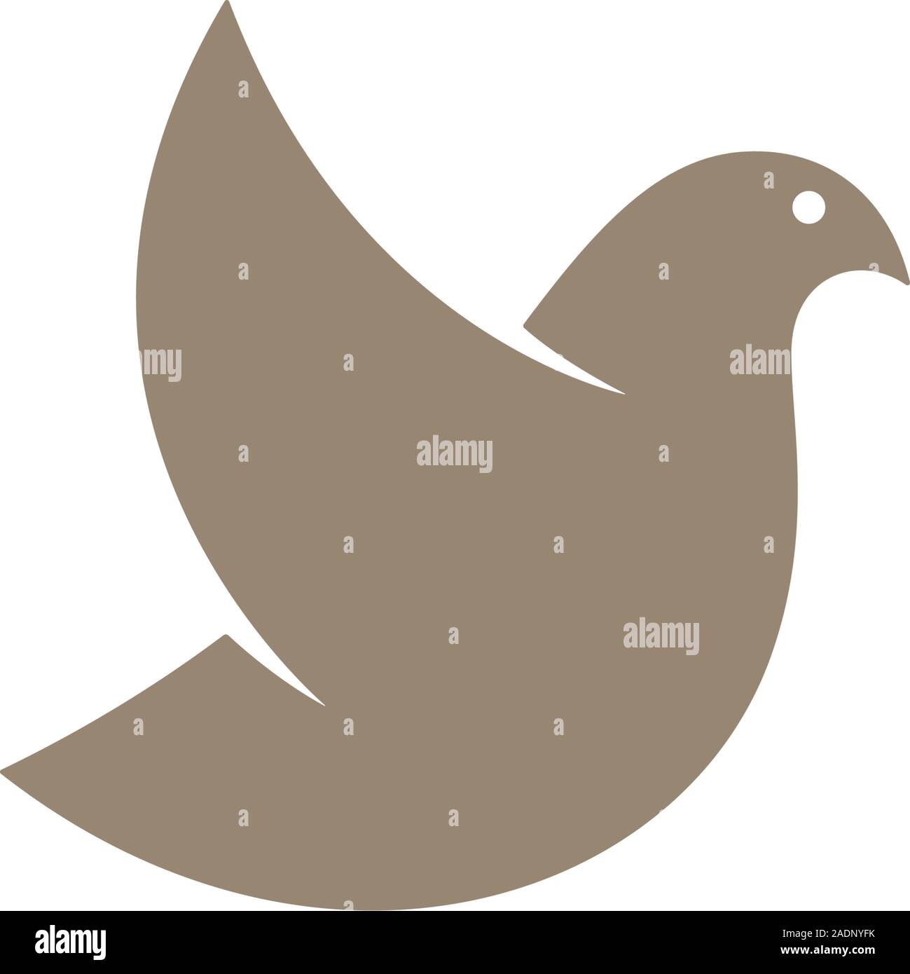 Dove icon on white background. Gold colored bird logo template Stock ...