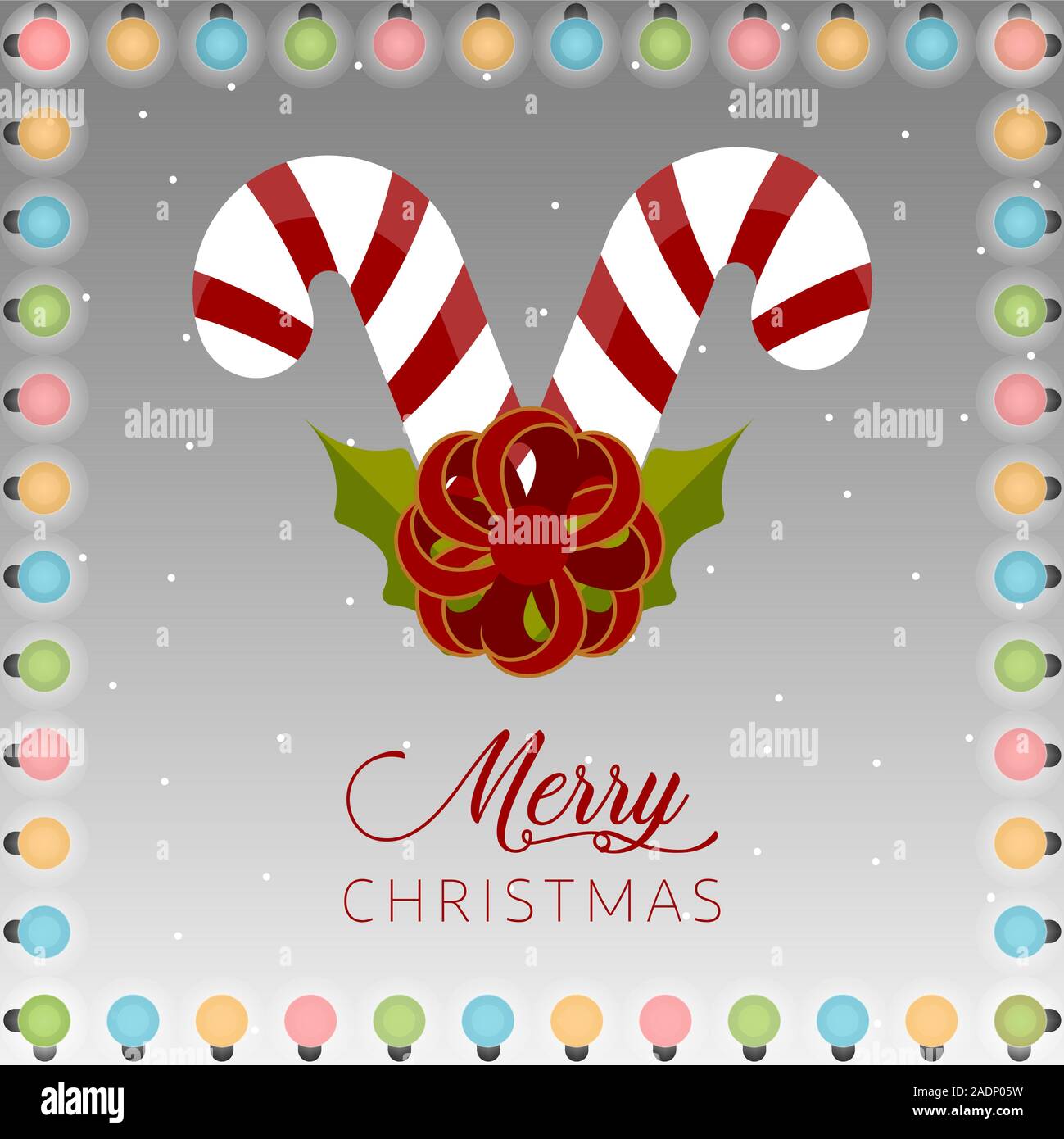 Merry christmas poster with a canes and ribbon - Vector Stock Vector ...