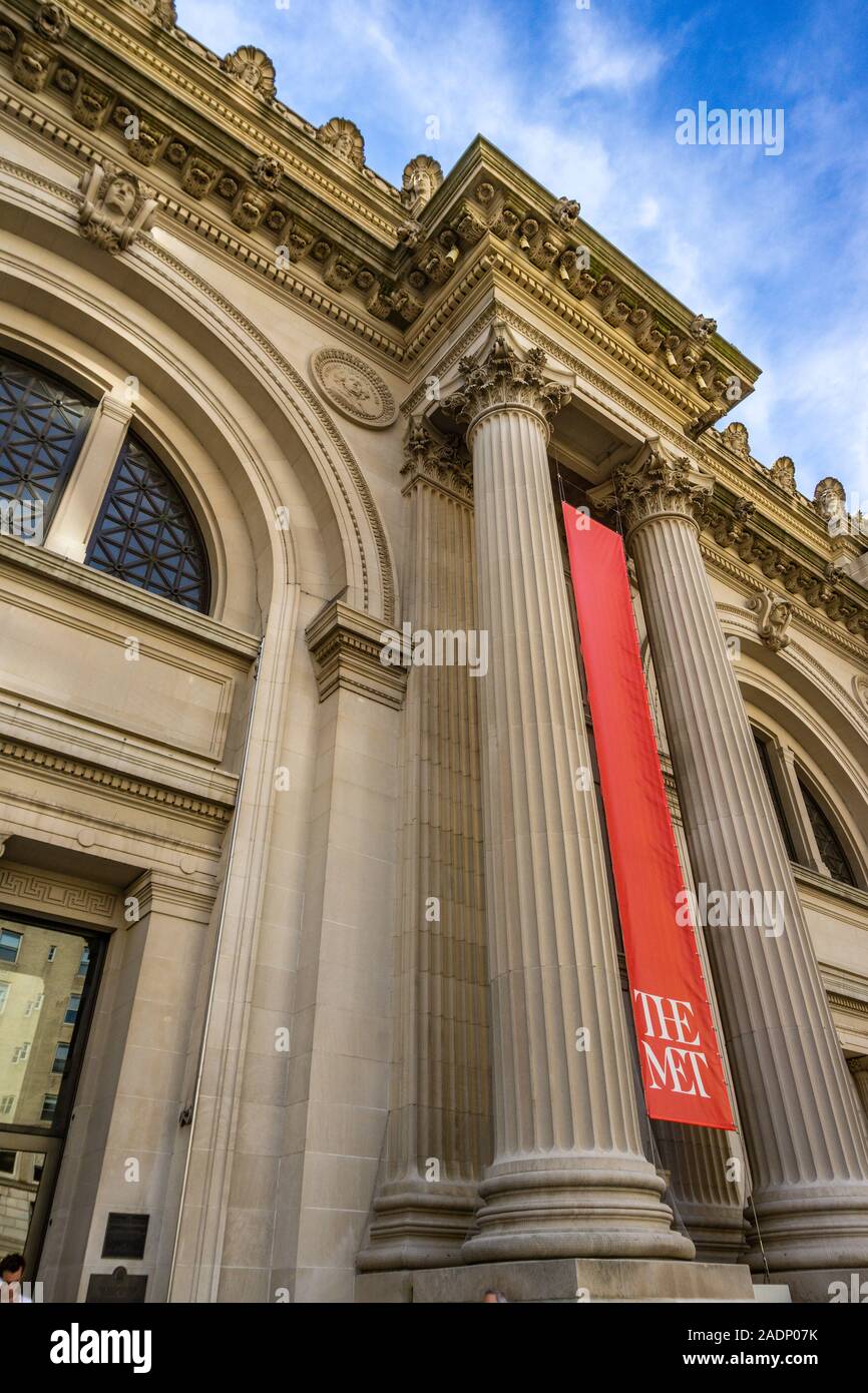 Parts of the exterior facade of the Metropolitan Museum of Art in New ...