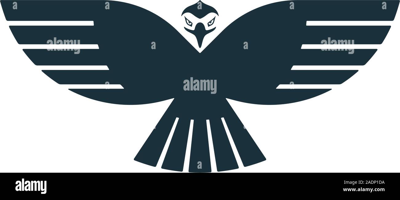 Eagle spread its wings and rising into sky. Eagle vector icon Stock ...