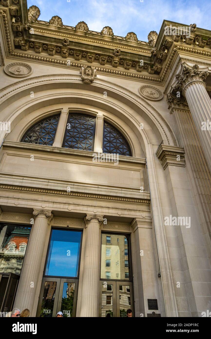 Parts of the exterior facade of the Metropolitan Museum of Art in New ...
