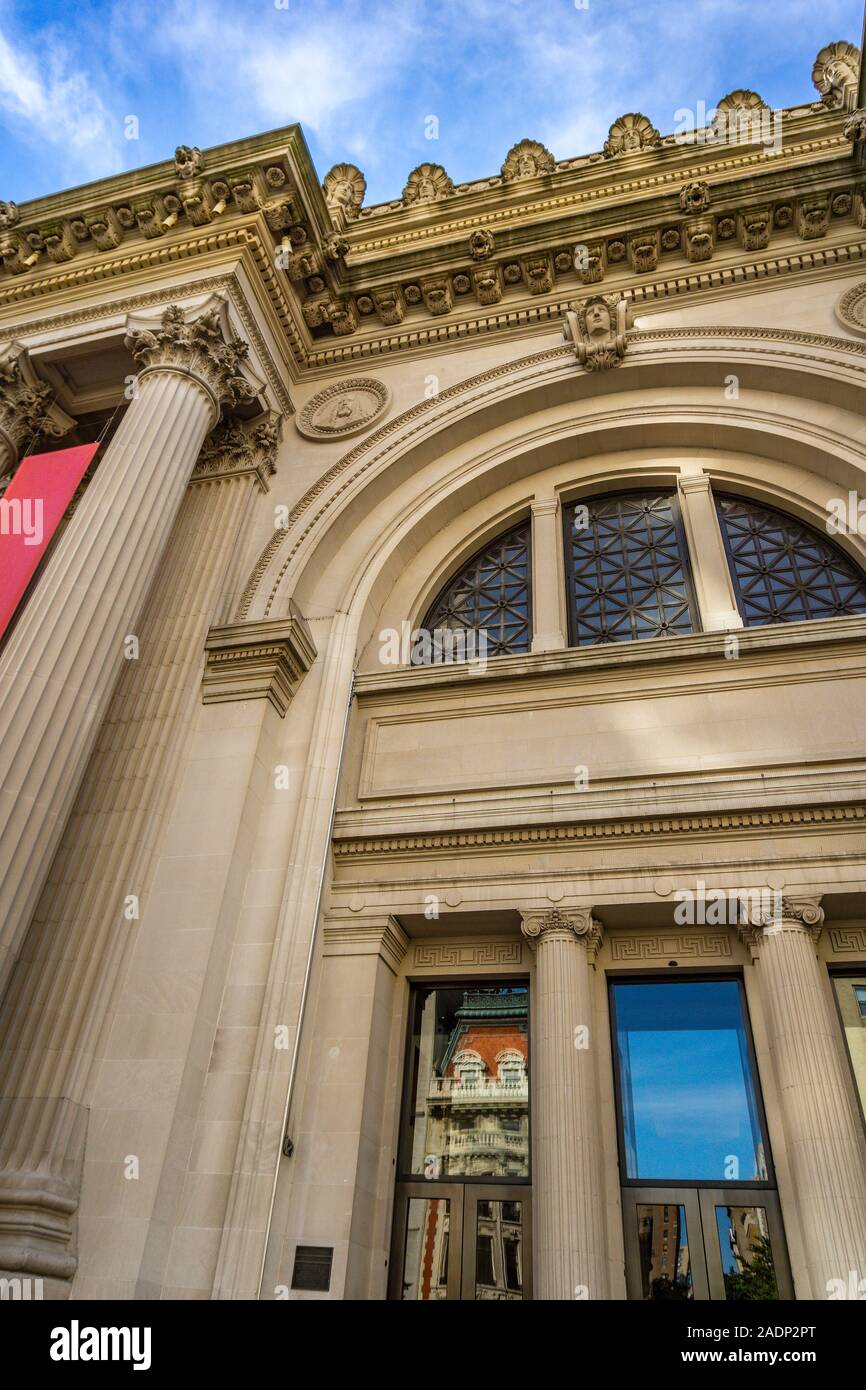 Parts of the exterior facade of the Metropolitan Museum of Art in New ...