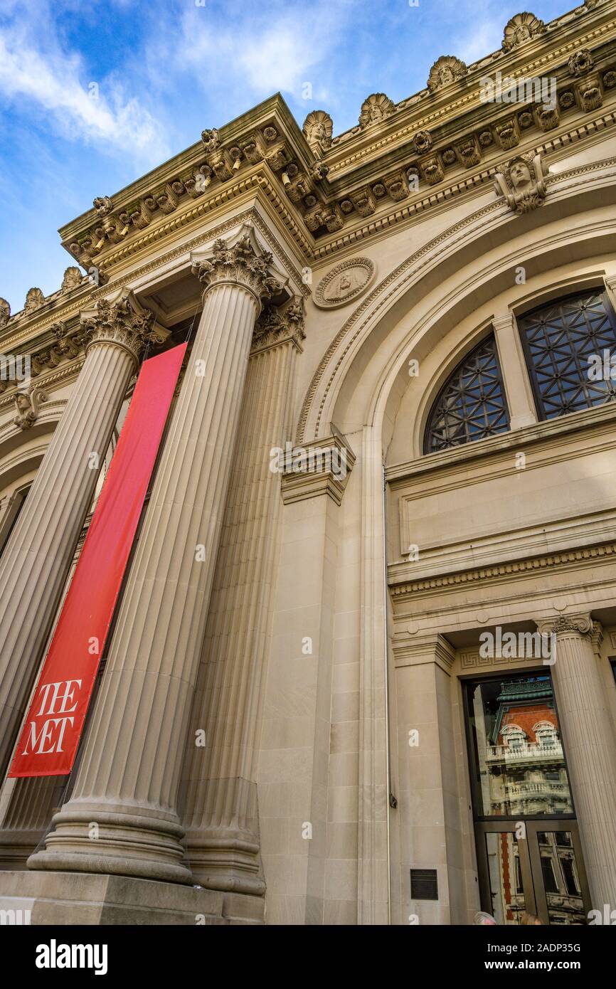 Parts of the exterior facade of the Metropolitan Museum of Art in New ...