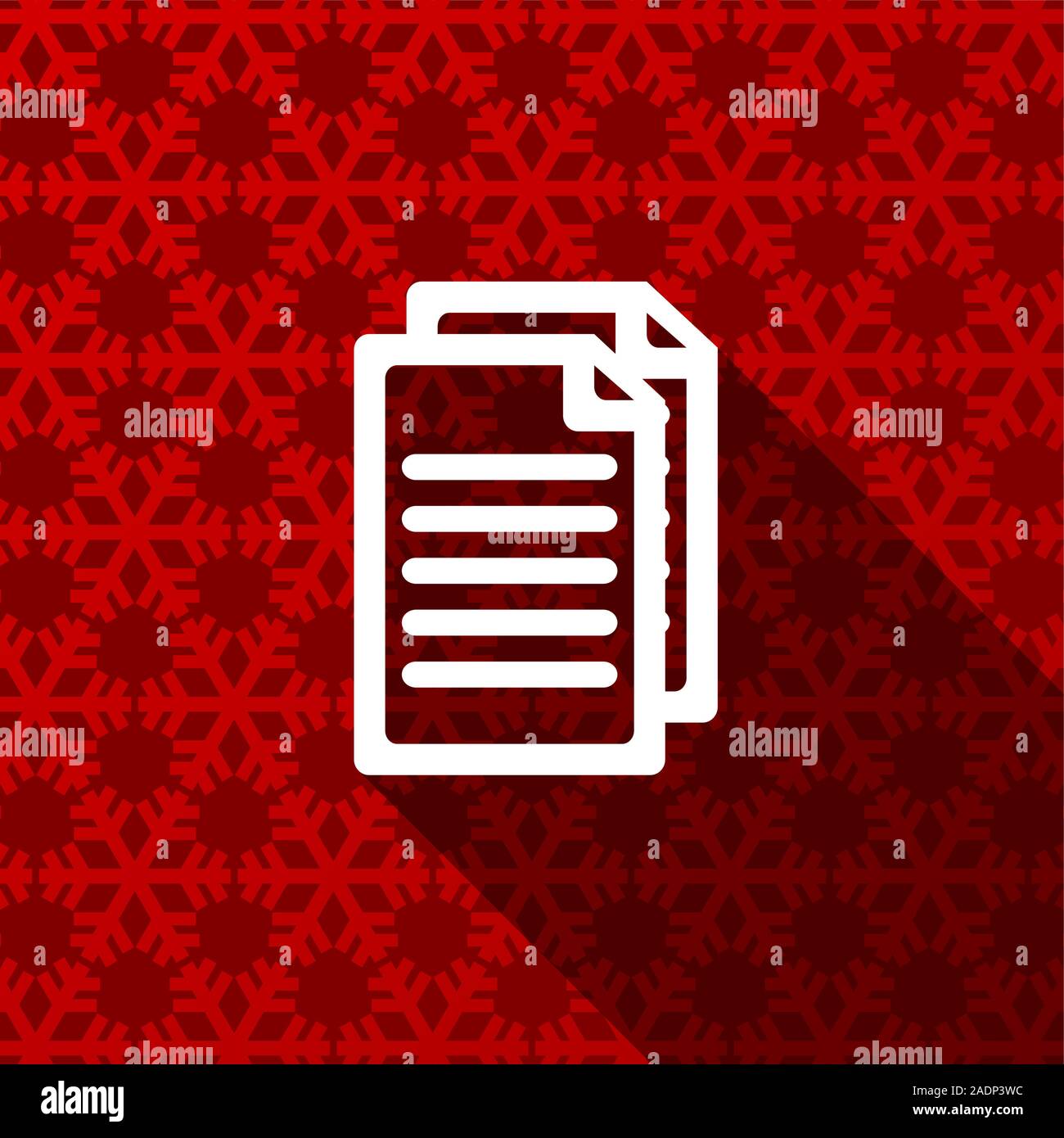 Document flat design christmas and winter concept vector icon with ...