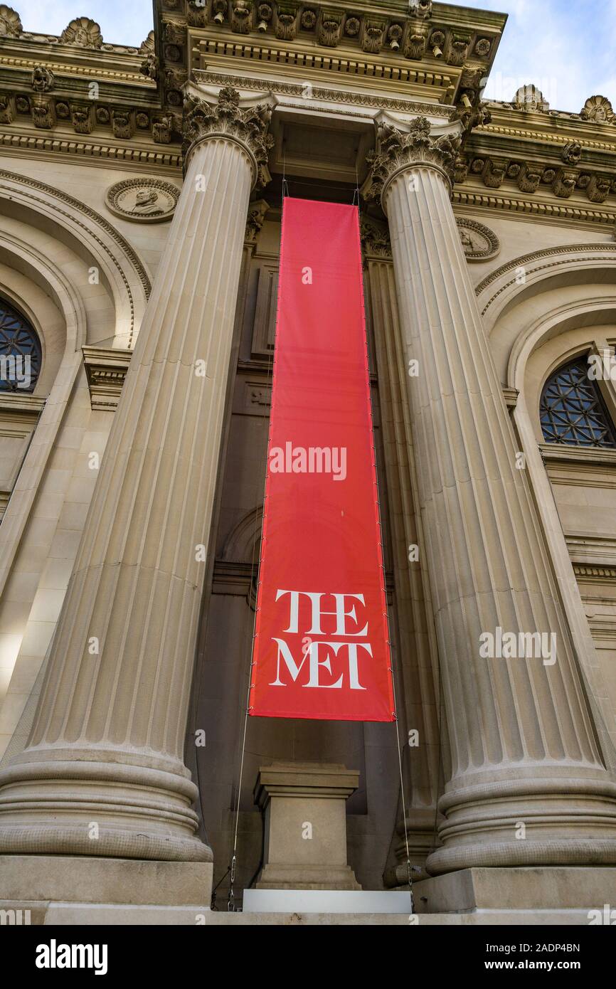 Parts of the exterior facade of the Metropolitan Museum of Art in New ...