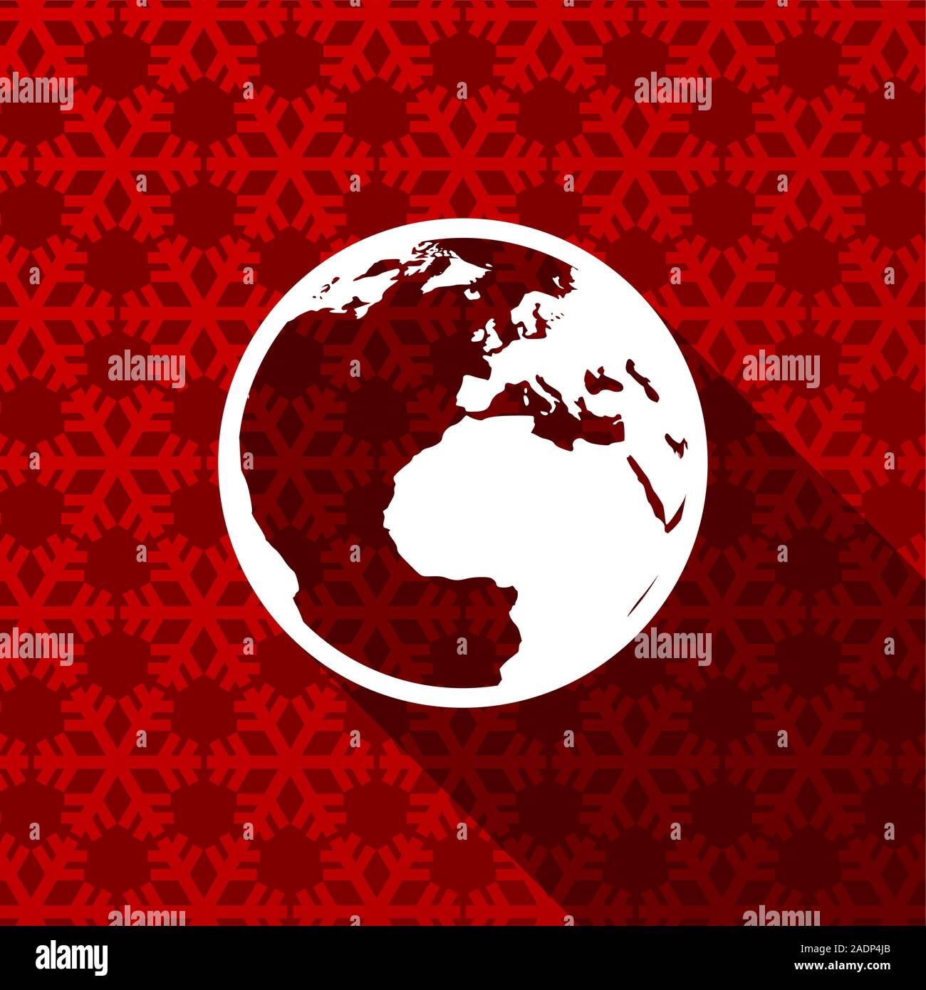Earth flat design christmas and winter concept vector icon with ...