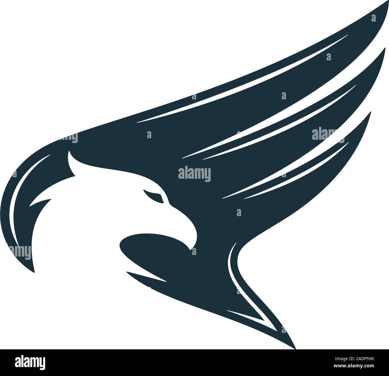 Eagle spread its wing and looking around. Eagle vector icon Stock ...