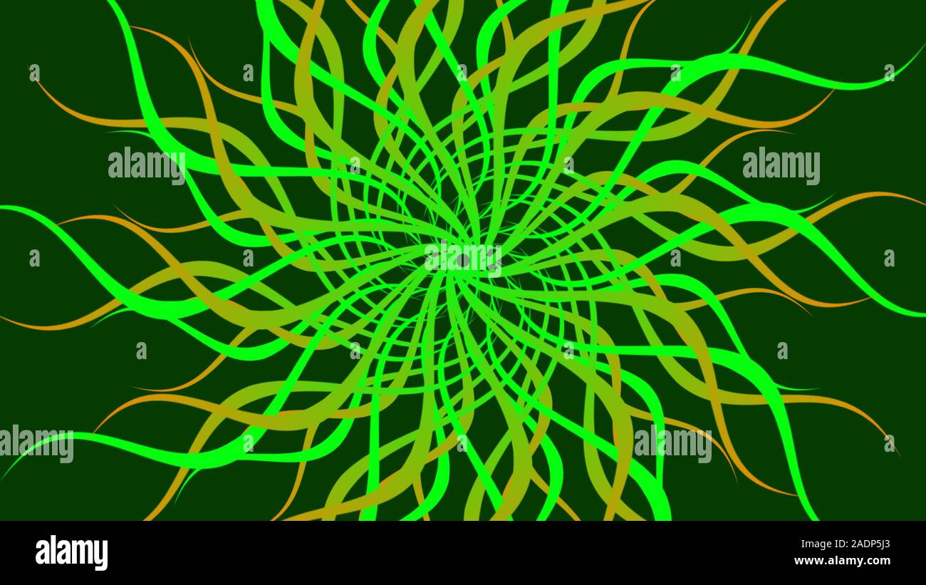 Green rotating patterned colorful spiral, Abstract waves background ...